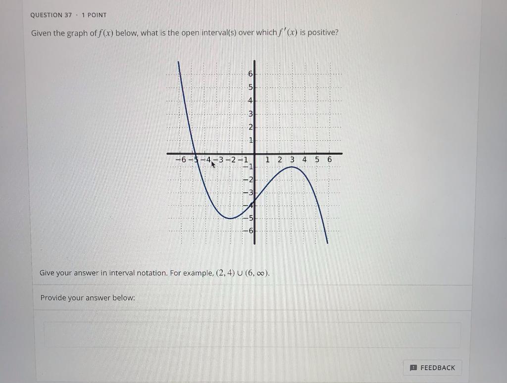 Solved QUESTION 37 1 POINT Given the graph of f(x) below, | Chegg.com
