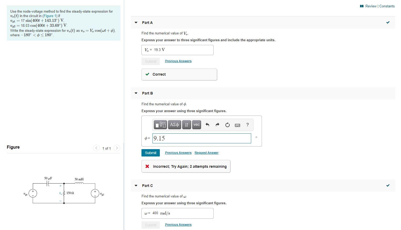 Solved RR Review Constants Use the node-voltage method to | Chegg.com