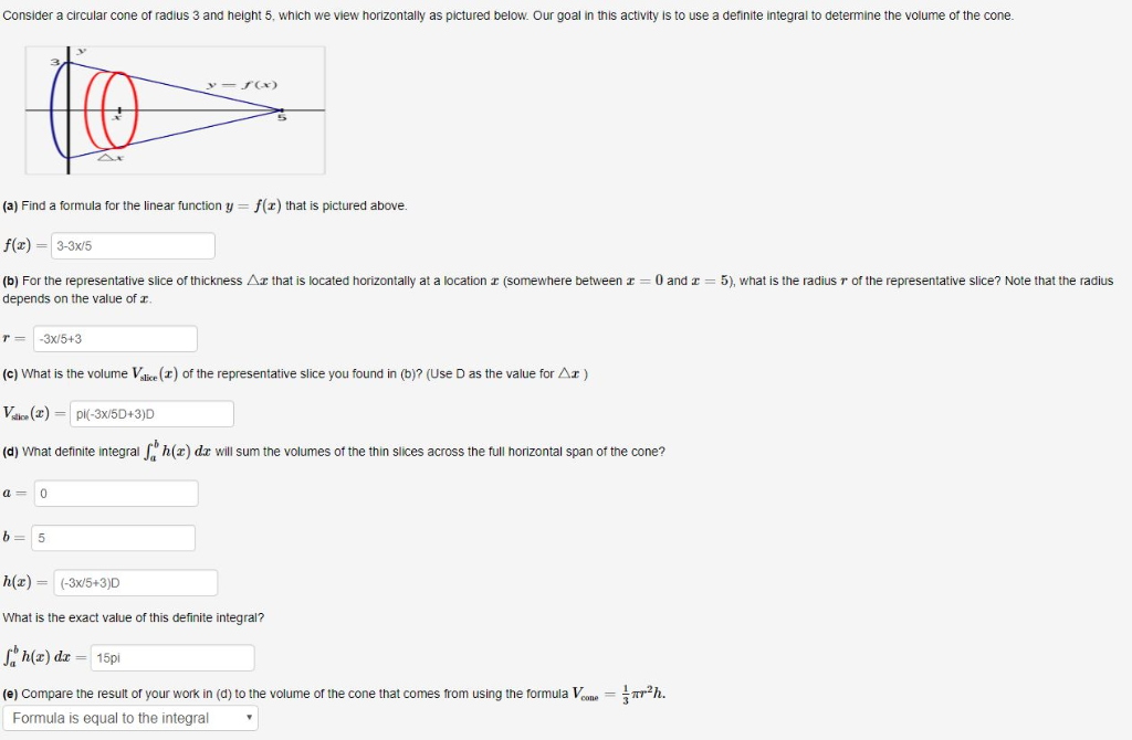 Solved Consider a circular cone of radius 3 and height 5, | Chegg.com