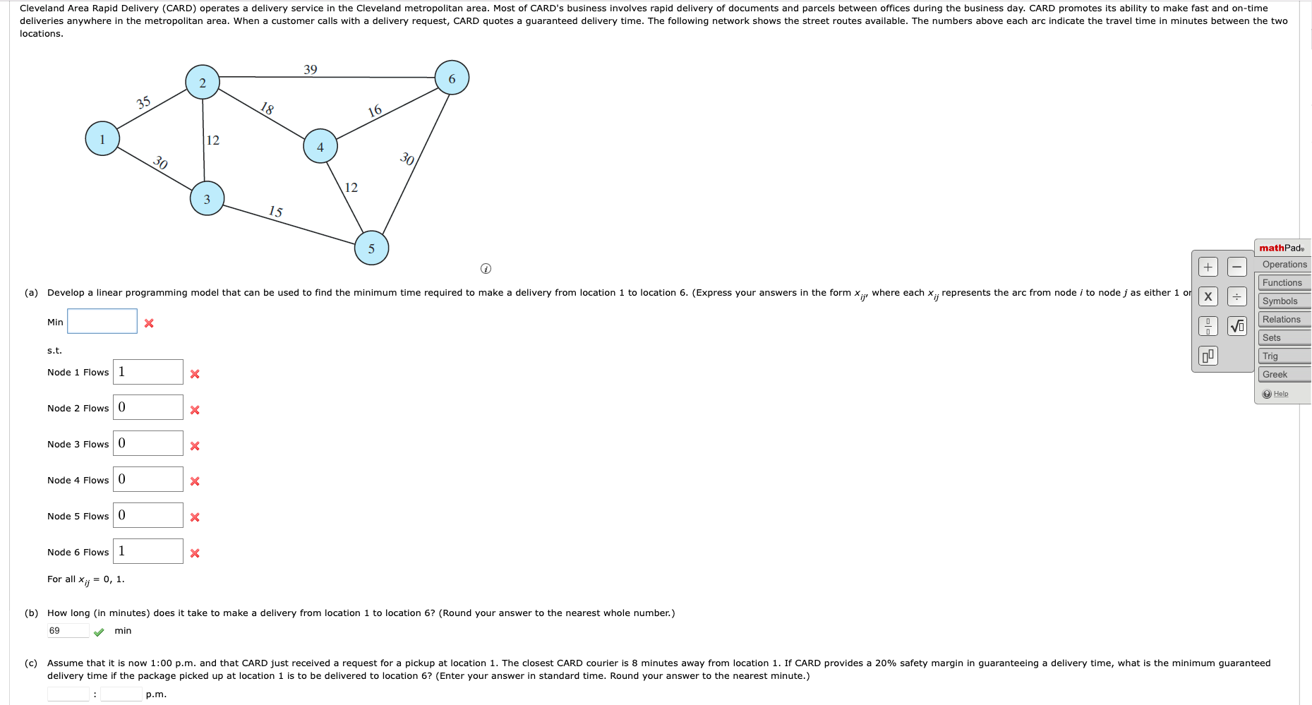 Solved St Node 1 Flows Node 2 Flows Node 3 Flows Node 4 