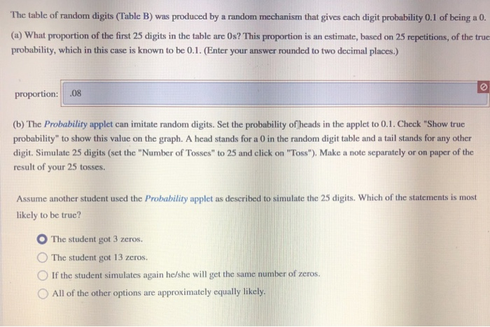 The Table Of Random Digits Table B Was Produced By 