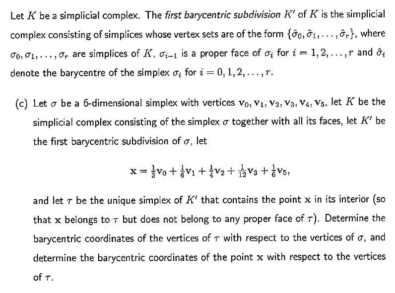 Solved Let K be a simplicial complex. The first barycentric | Chegg.com