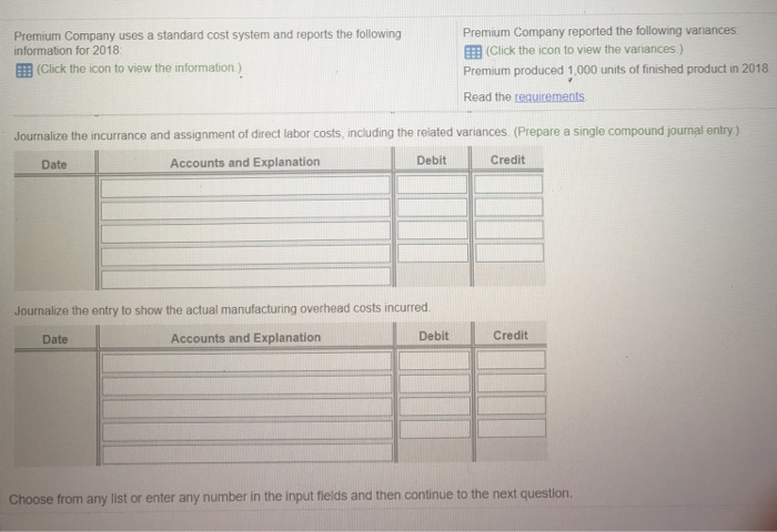 Solved Premium Company reported the following variances EEB | Chegg.com
