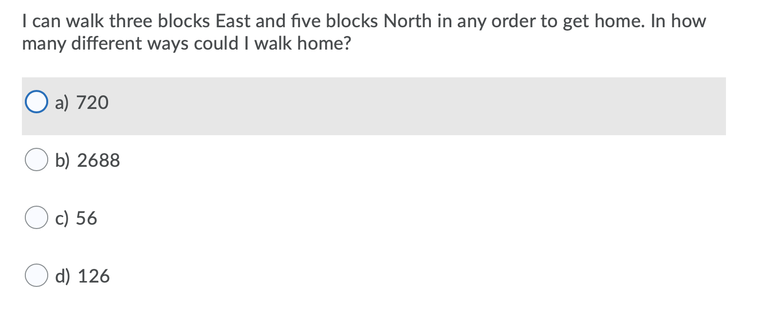 Solved I can walk three blocks East and five blocks North in | Chegg.com