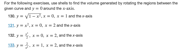Solved For the following exercises, use shells to find the | Chegg.com