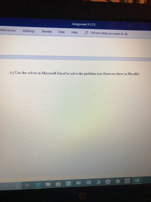 Solved Assignment #3 (1) References Mailings Review View | Chegg.com