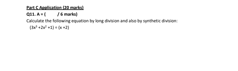 Solved Part C Application ( 20 marks) Q11. A=(/6 marks) | Chegg.com Solved Part C Application ( 20 marks) Q11. A=(/6 marks) | Chegg.com