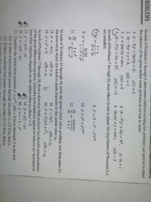 Solved ROBLEMS h each of Problems 1 through ó, determine(w e | Chegg.com
