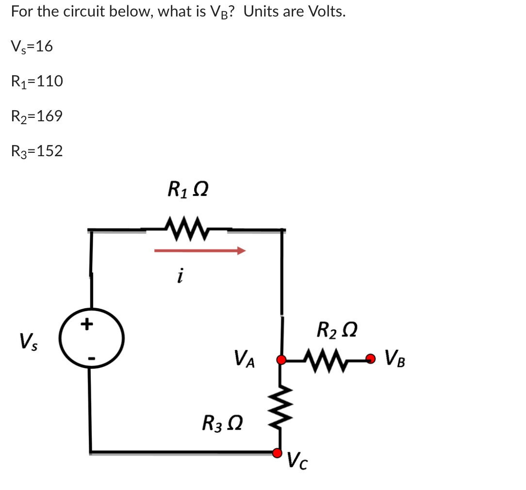 Solved For the circuit below, what is VA? Units are Volts. | Chegg.com