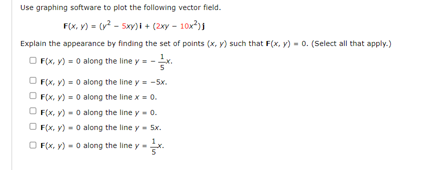 Solved Use graphing software to plot the following vector | Chegg.com