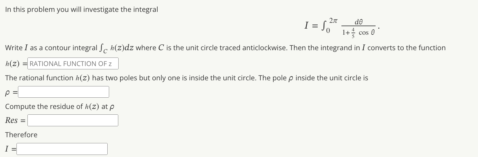 Solved In this problem you will investigate the integral | Chegg.com