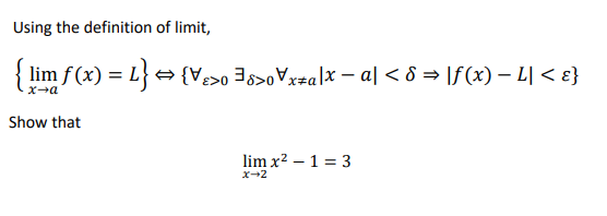 Solved Using the definition of limit, | Chegg.com