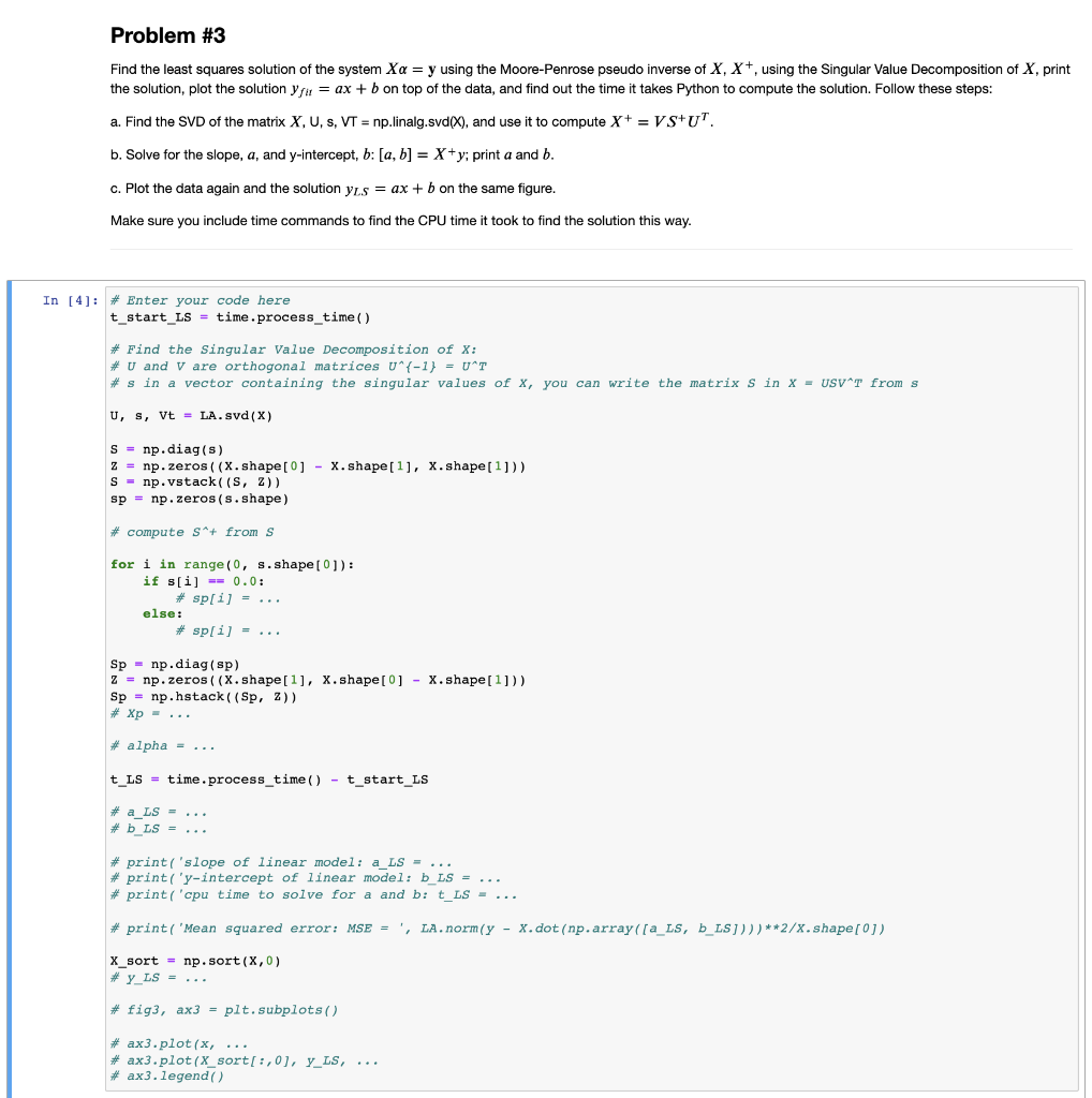 Solved Problem #3 Find the least squares solution of the | Chegg.com