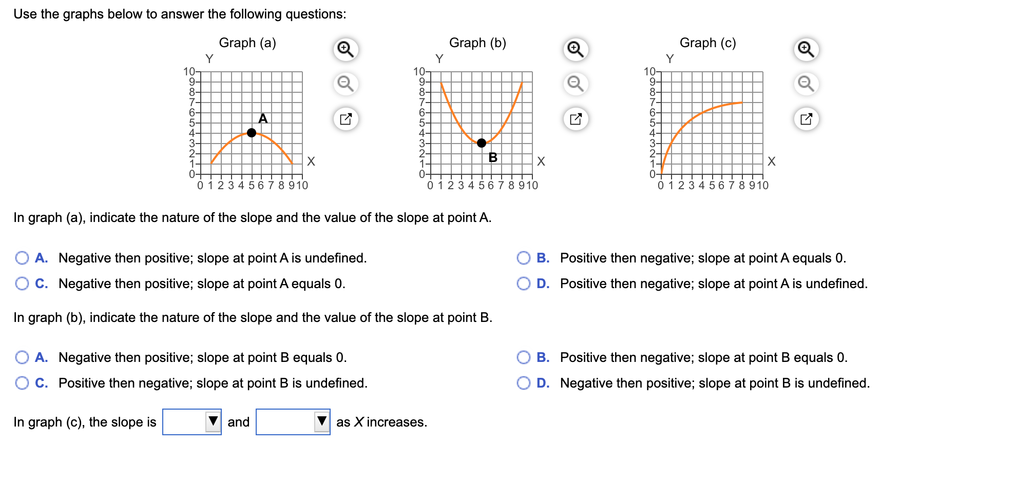 [Solved]: Use the graphs below to answer the following que
