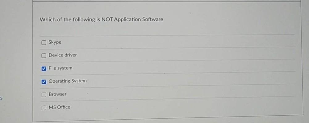 Solved Which of the following is NOT Application Software | Chegg.com