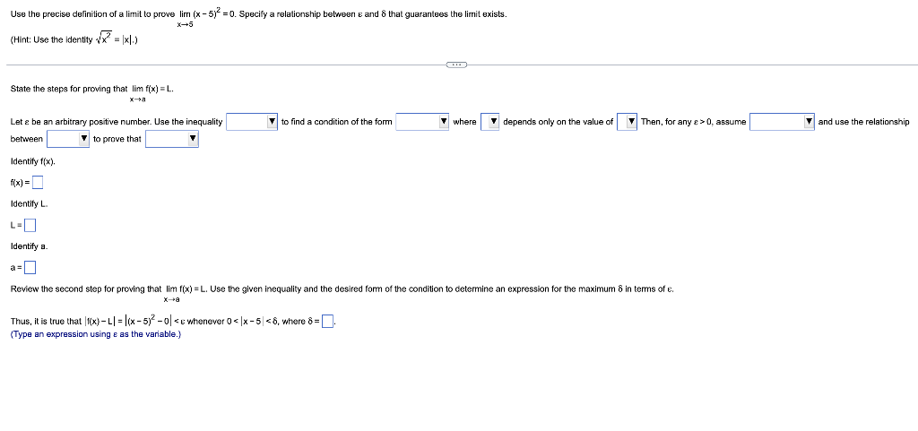 Solved Use the precise definition of a limit to prove | Chegg.com