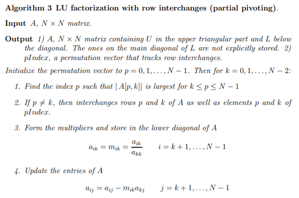 Write functions that implement algorithms (3) and | Chegg.com