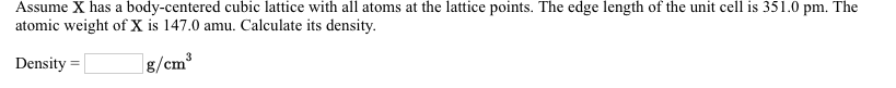 Solved Assume X has a body-centered cubic lattice with all | Chegg.com