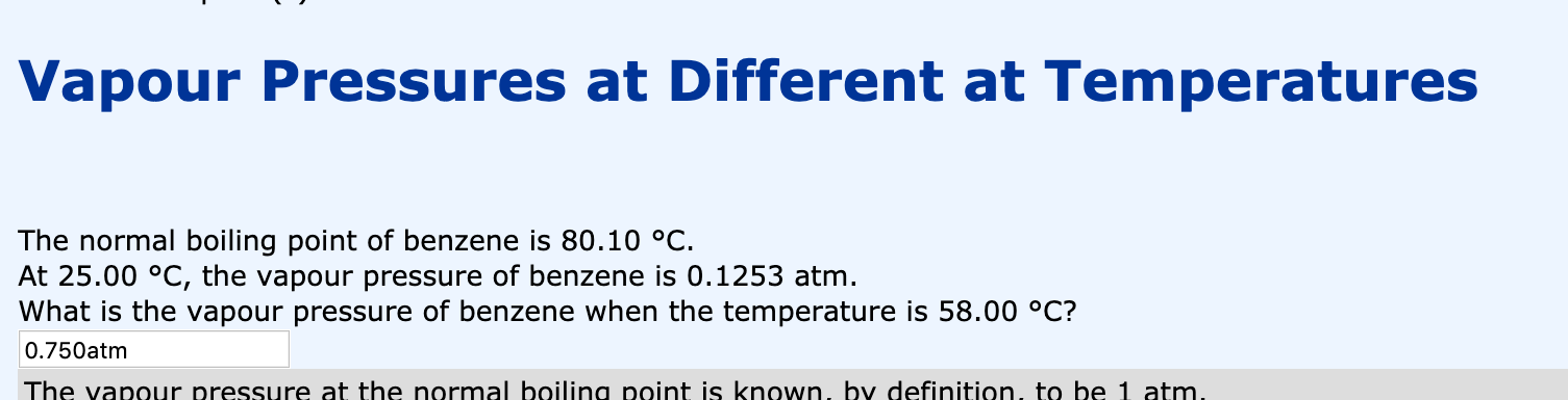 Solved Vapour Pressures at Different at Temperatures The | Chegg.com