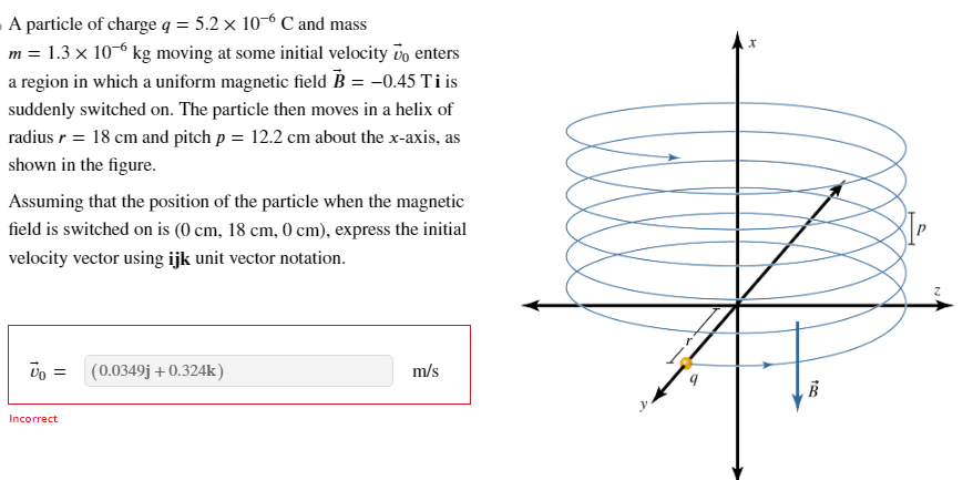 Solved A particle of charge q=5.2×10−6C and mass m=1.3×10−6 | Chegg.com