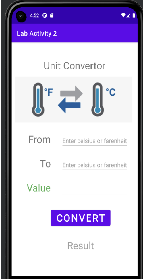 Solved Develop a Unit Converter App for temperature that | Chegg.com