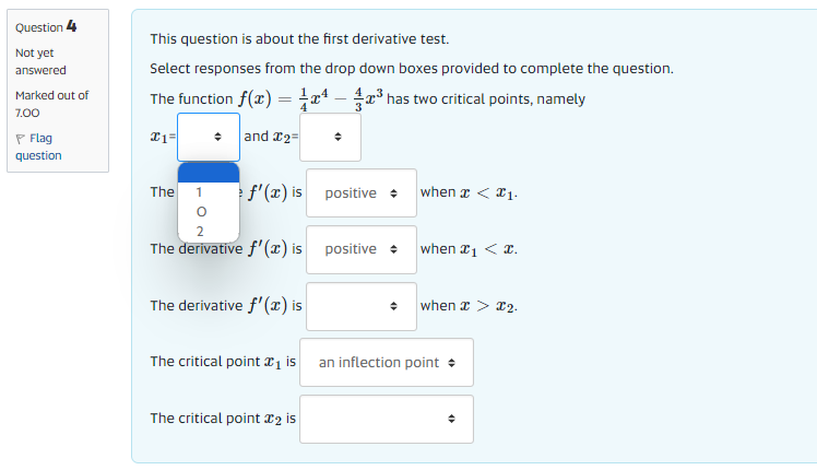Solved This question is about the first derivative test. | Chegg.com