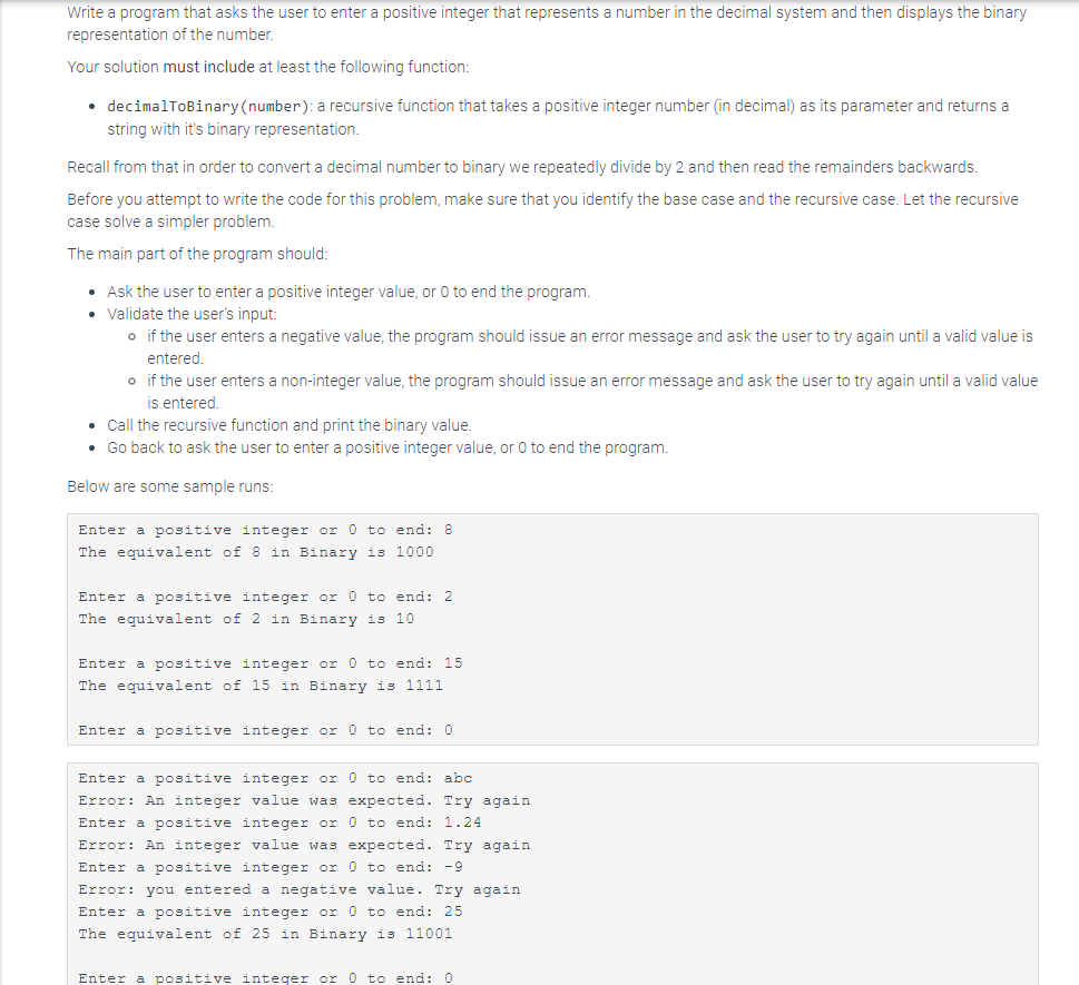 Solved Write a program that asks the user to enter a | Chegg.com