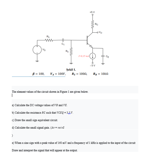 Solved The element values of the circuit shown in Figure 1 | Chegg.com