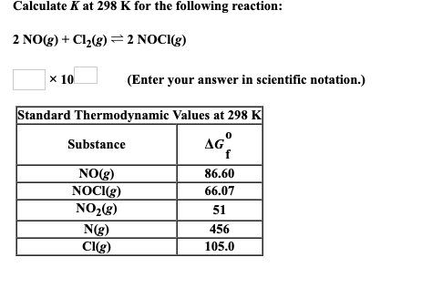 Solved Calculate K at 298 K for the following reaction: 2 | Chegg.com