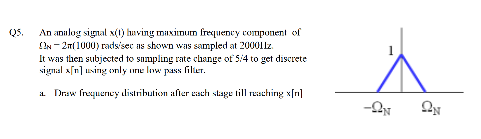 Solved An analog signal x(t) having maximum frequency | Chegg.com