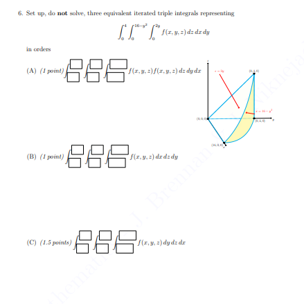 Solved 6. Set up, do not solve, three equivalent iterated | Chegg.com