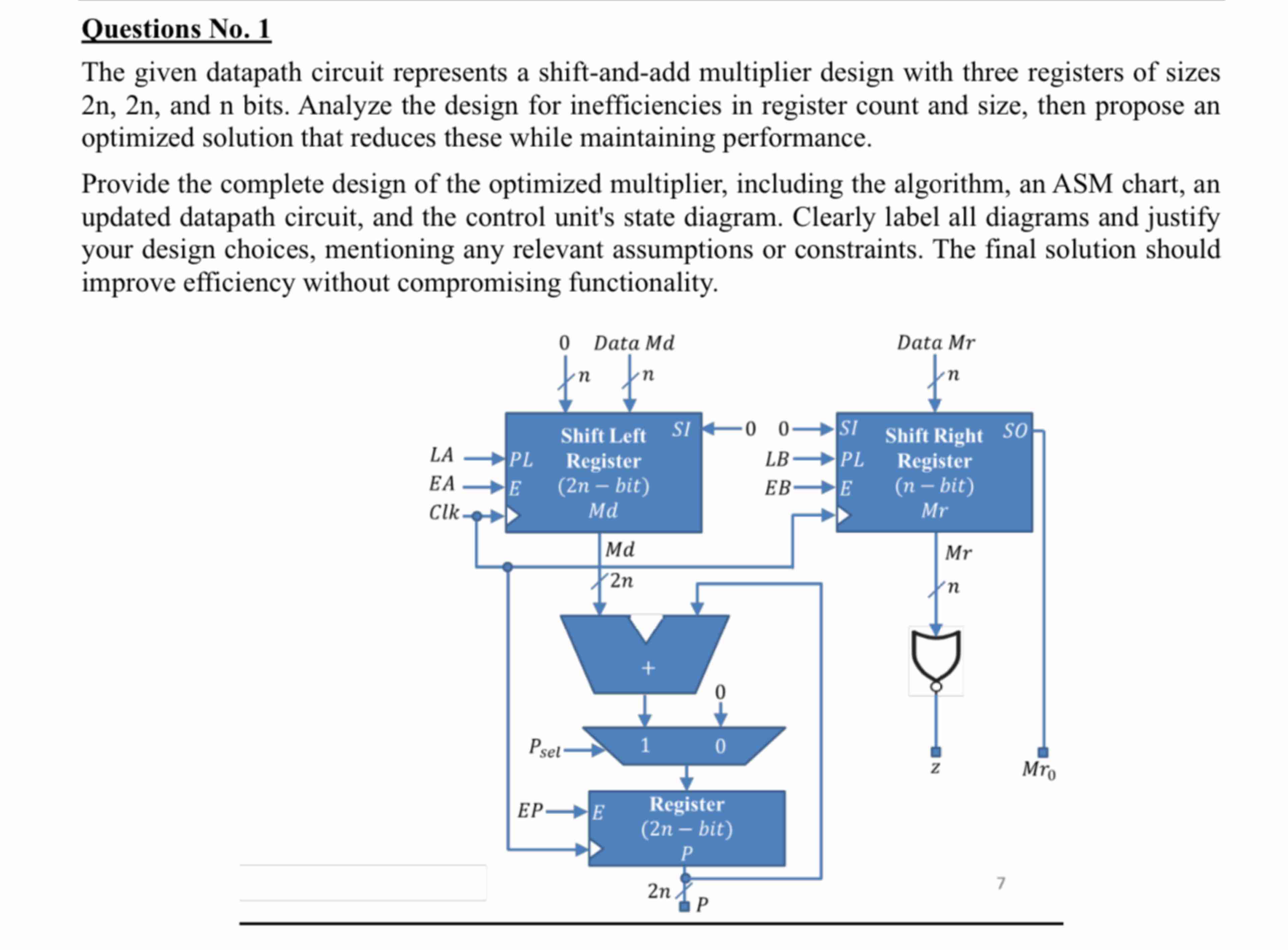 Solved Questions No. 1The given datapath circuit represents | Chegg.com
