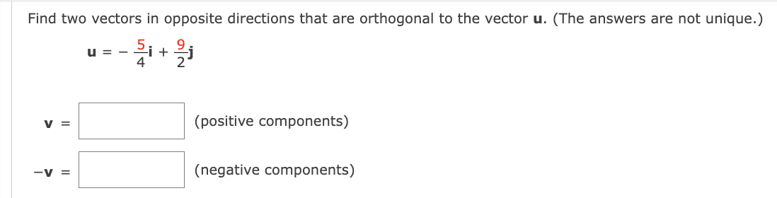 Solved Find two vectors in opposite directions that are | Chegg.com