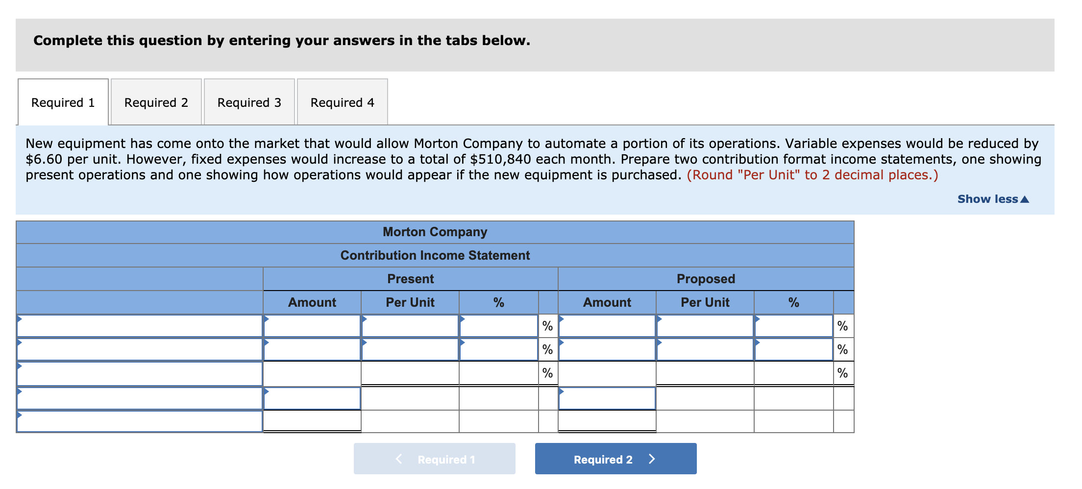 Solved Problem 2-29 (Algo) Changes in Cost Structure; | Chegg.com