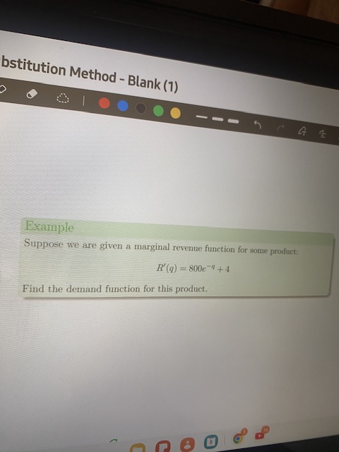Solved Example Suppose we are given a marginal revenue | Chegg.com