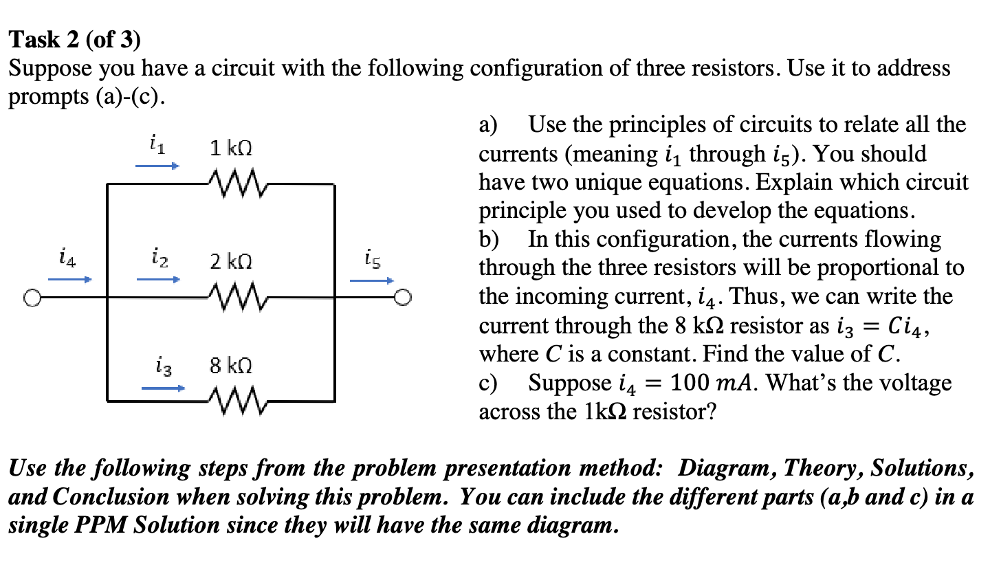 Solved Task 2 (of 3) Suppose you have a circuit with the | Chegg.com Solved Task 2 (of 3) Suppose you have a circuit with the | Chegg.com