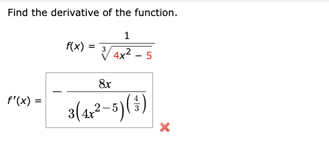 Solved Find the derivative of the function. | Chegg.com