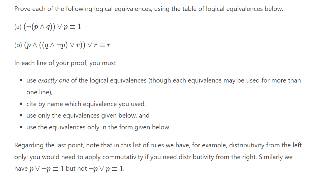 Solved Prove each of the following logical equivalences, | Chegg.com Solved Prove each of the following logical equivalences, | Chegg.com