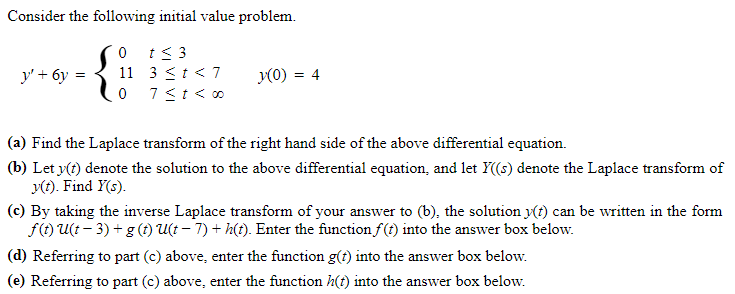 Solved Consider the following initial value | Chegg.com