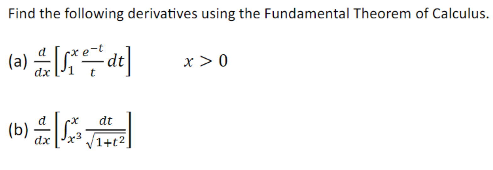 Solved Find the following derivatives using the Fundamental | Chegg.com