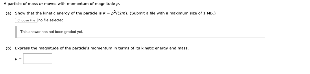 Solved A particle of mass m moves with momentum of magnitude | Chegg.com