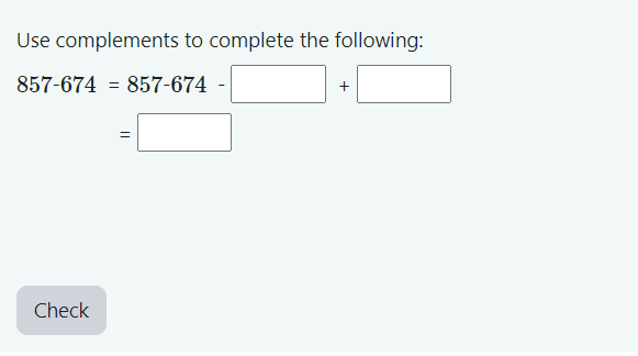 Solved Use complements to complete the following: | Chegg.com