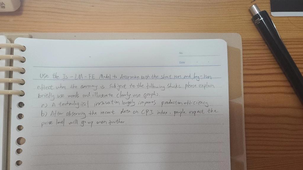 Solved No. Date Use the IS-LM-FE Model to determine both the | Chegg.com
