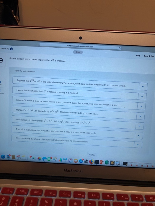 Solved nment 12 Help Save&Exit Put the steps in correct | Chegg.com