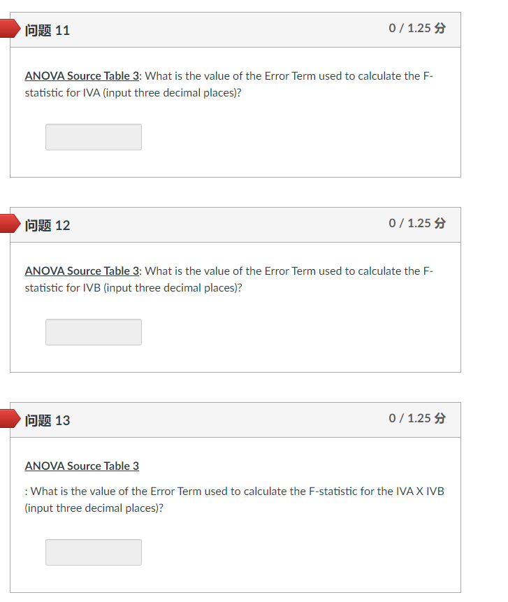 Solved ANOVA Source Table 3 DF SS MS F SOURCE Prob.>F | Chegg.com