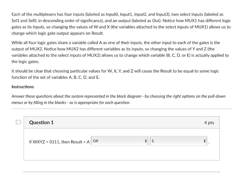 Solved Each of the multiplexers has four inputs (labeled as | Chegg.com