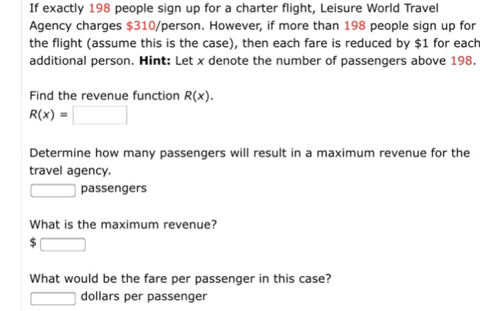 Solved If exactly 198 people sign up for a charter flight, | Chegg.com