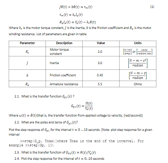 Solved 2. Consider the transfer function for a system in | Chegg.com