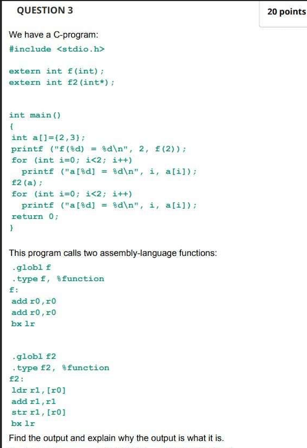 Solved C program for Linux Ubuntu. Find the output and | Chegg.com