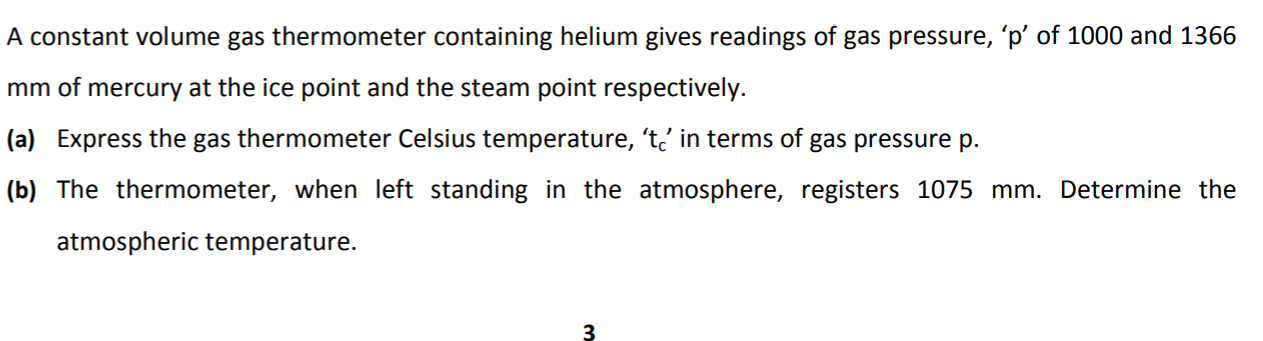 Solved A constant volume gas thermometer containing helium | Chegg.com